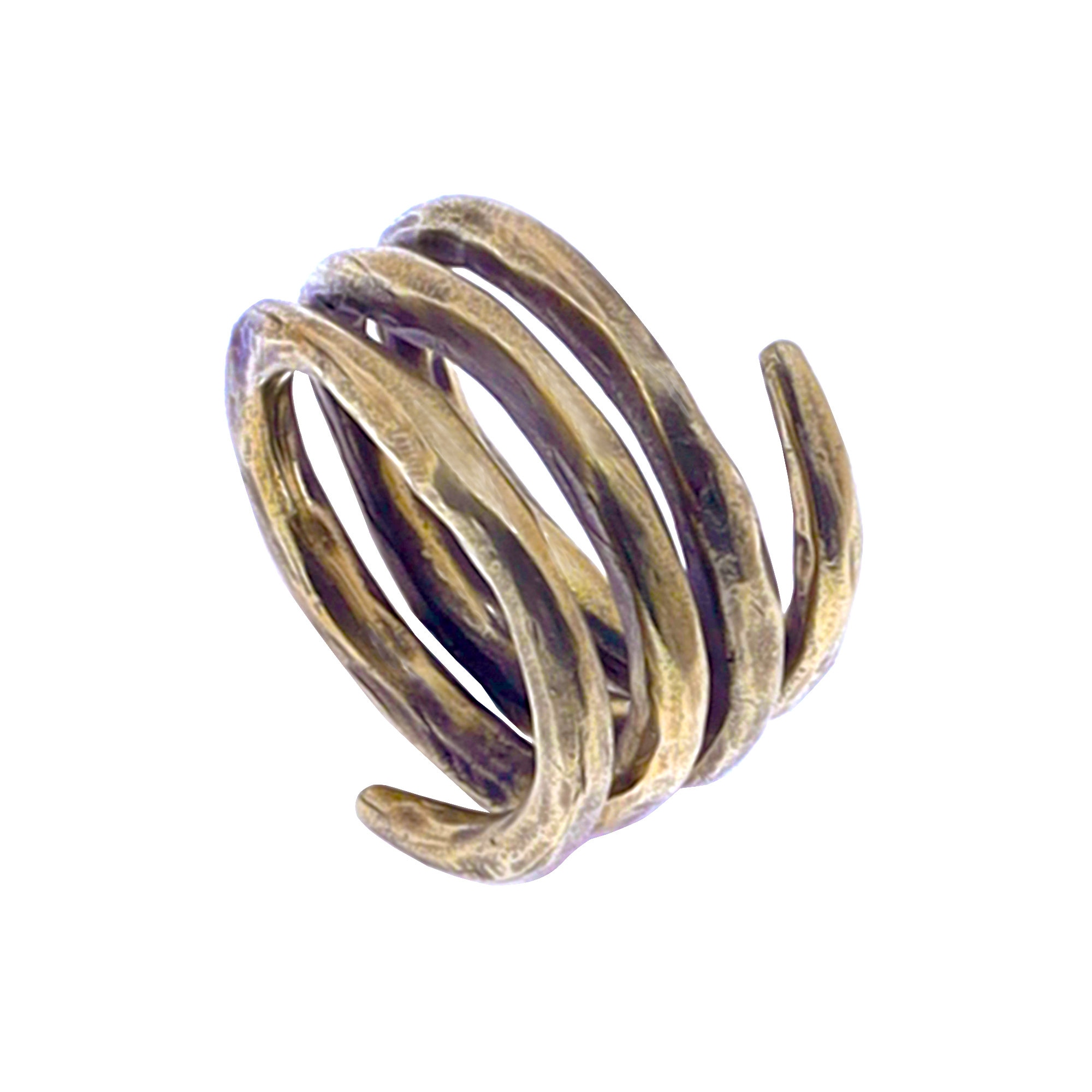 Gold Brass Spiral Ring for Men and Women Cool Coil Ring - Etsy