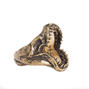 Shark Bite Ring Brass - Vintage Shark Jaw Style Rings Hand Engraved - Etsy