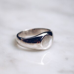 Flat Face Ring Silver Simple Ring for Women Minimalist | Etsy