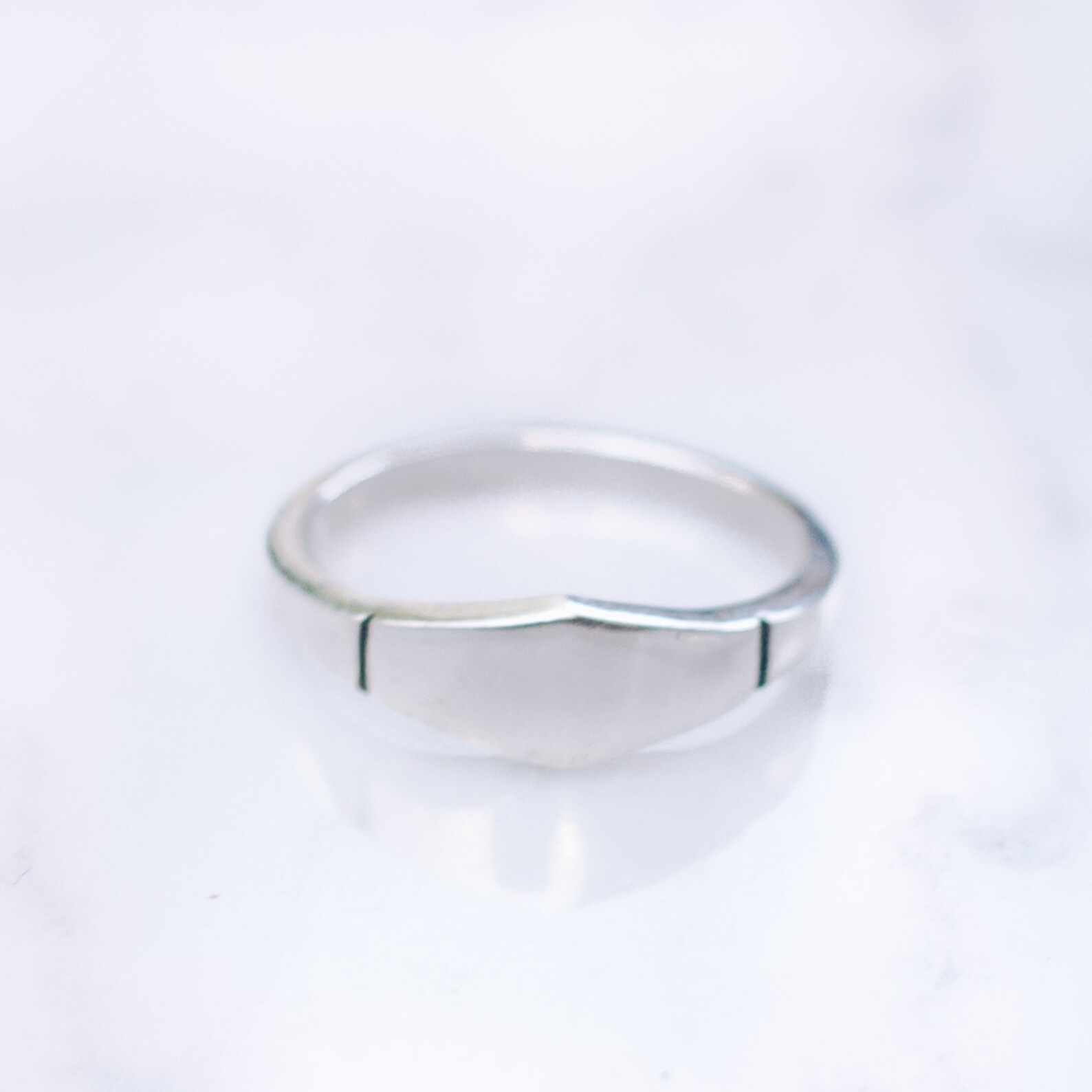 Silver Geometric Ring for Men or Women Minimal Simple Band - Etsy