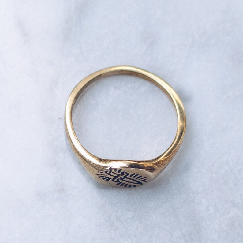 Mini Brass Knife Ring Engraved Dagger Jewelry Pinky Ring - Etsy