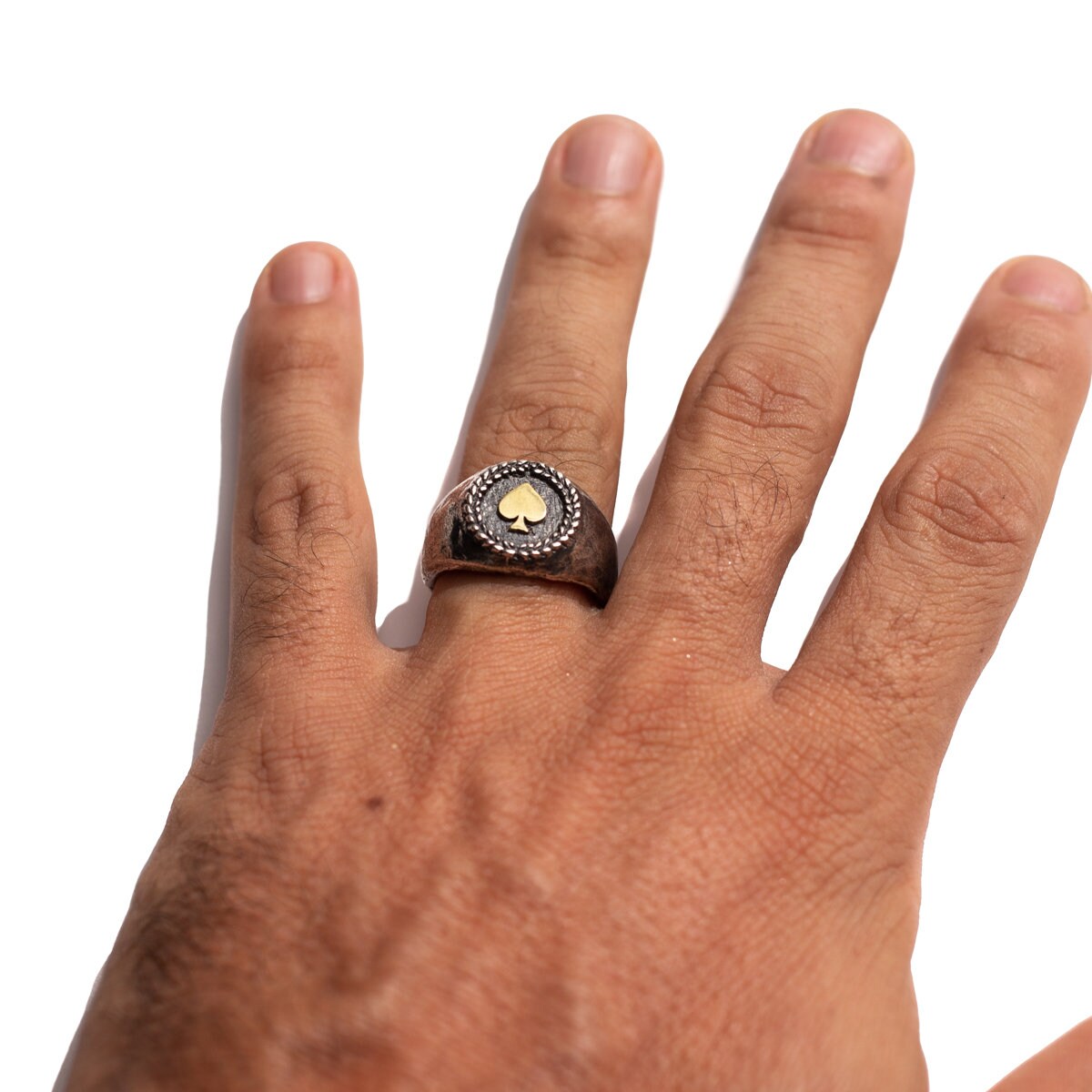 Mixed Metal Rings Ace of Spades Rings for Women Men Round | Etsy