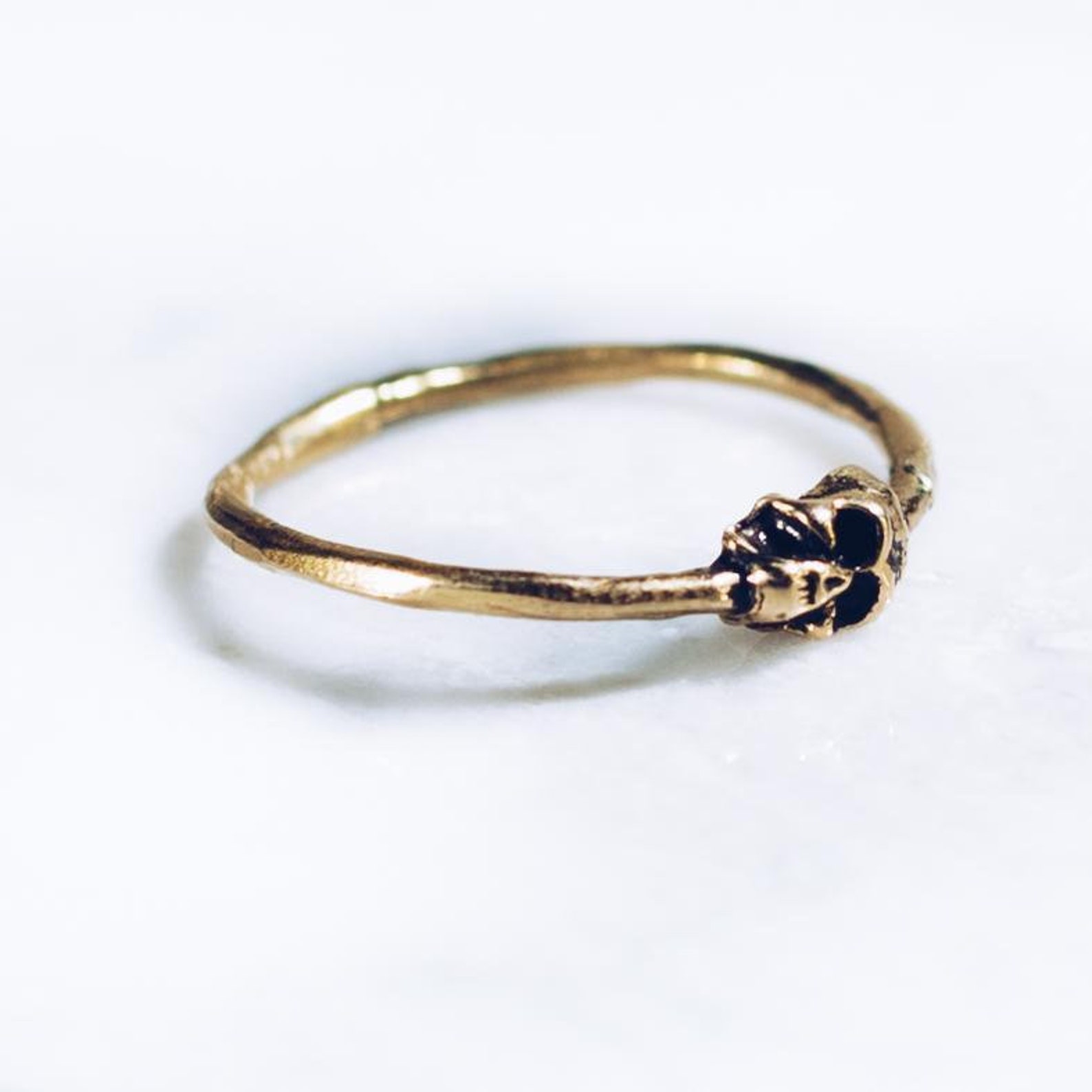 Skull Ring Women Gold Brass Skull Ring Cool Rings for - Etsy