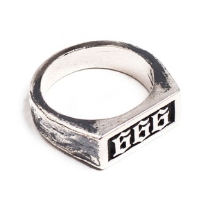 Silver 666 Ring for Men Women Devil Jewelry, Satanic Gifts, Cool Urban Punk Rock Rings - Etsy