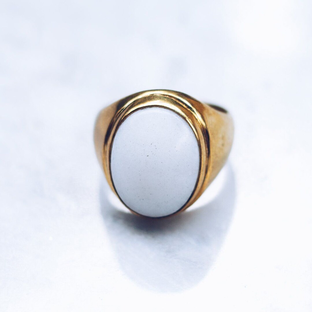 Fashion Rings for Men White Marble Ring | Mens Ring White Stone, Brass ...