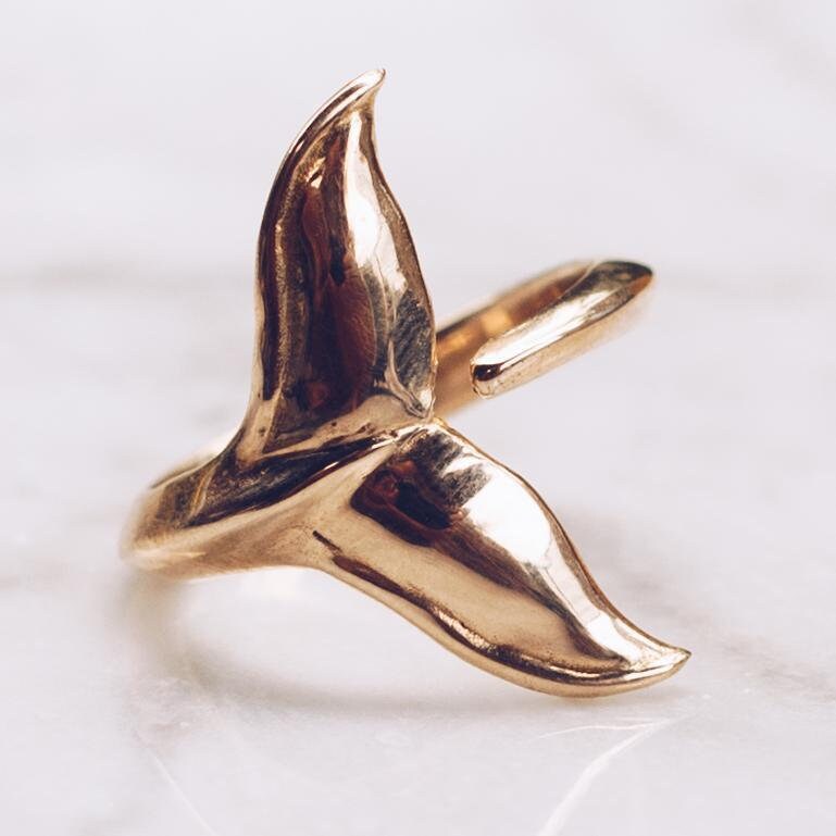 Gold Plated Whale Tail Ring Whale Ring for Women Men Marine - Etsy