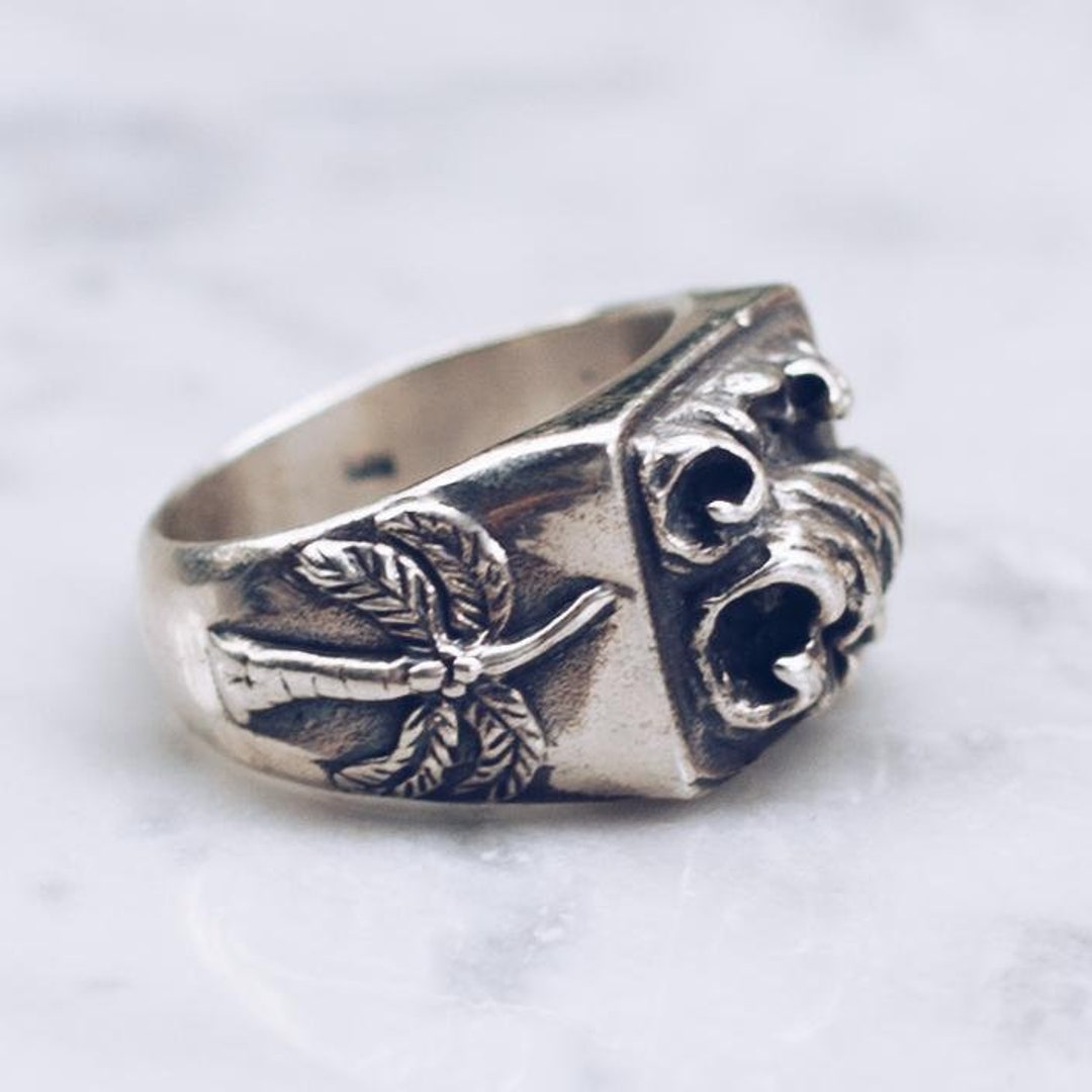 Island Ring for Men | Wave Ring, Palm Tree Ring, Anchor Ring, 925 ...