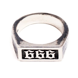 Silver 666 Ring for Men Women Devil Jewelry, Satanic Gifts, Cool Urban ...