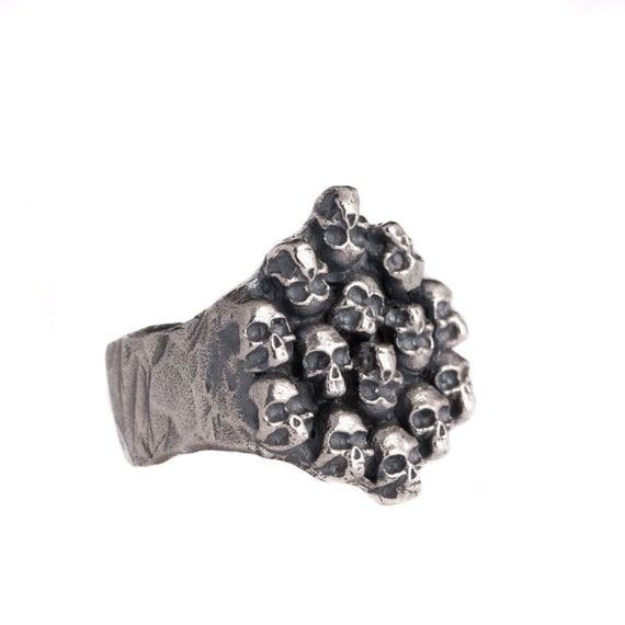 Gothic Rings for Men Silver Skull Ring Men Cool Rings Punk - Etsy