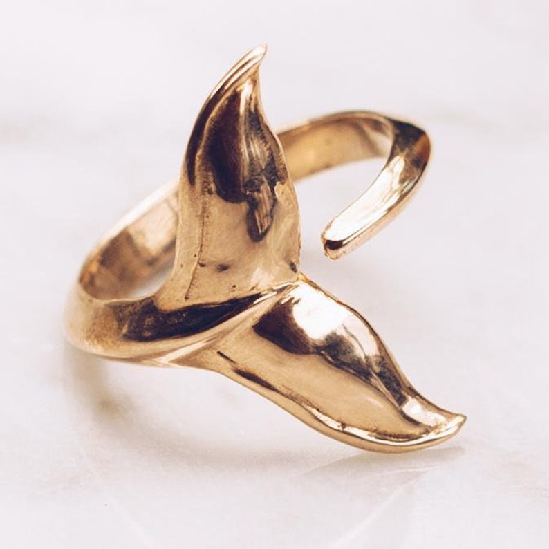 Gold Plated Whale Tail Ring Whale Ring for Women Men Marine - Etsy