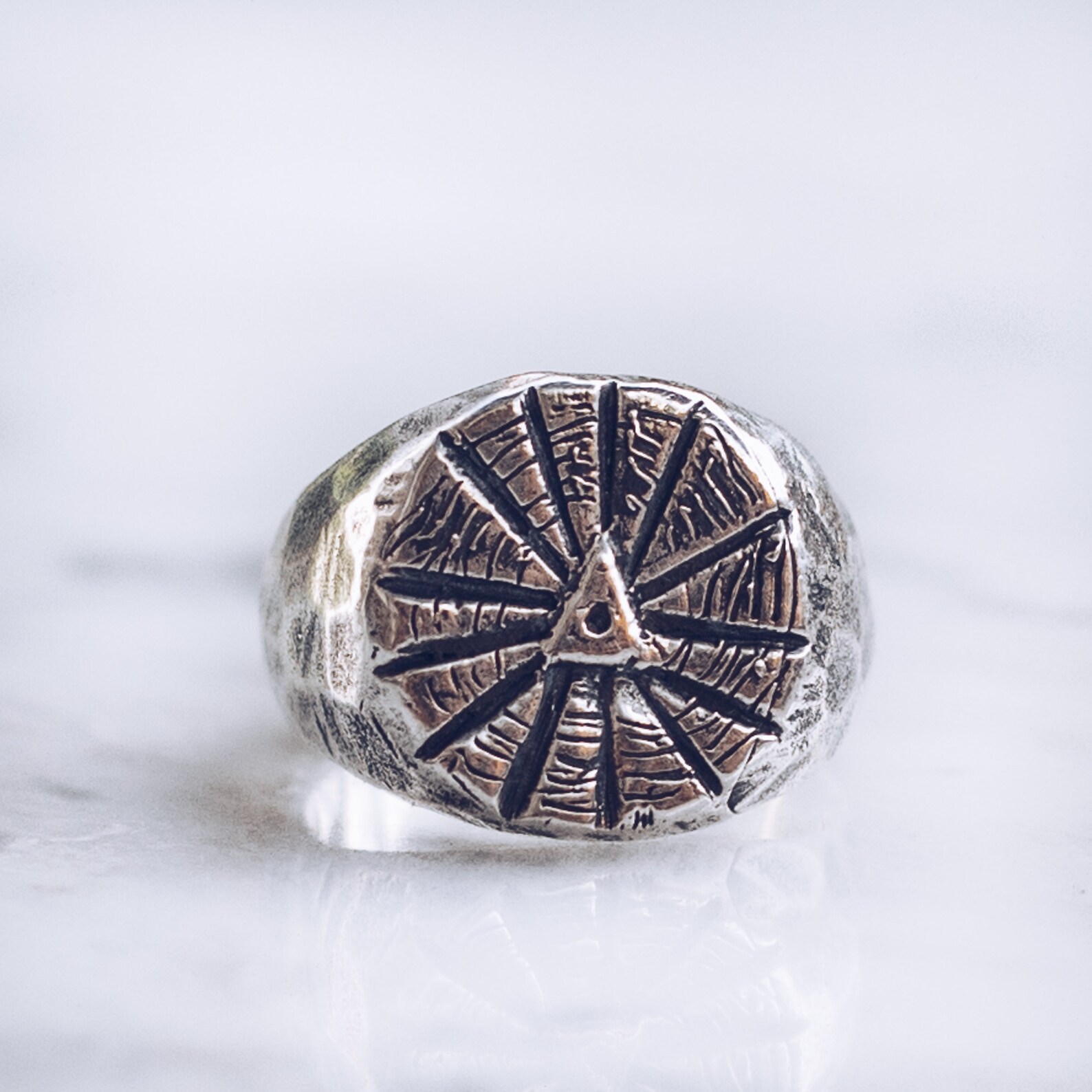 Sunrise Ring Sterling Silver | Eye of Providence Ring, All Seeing Eye ...