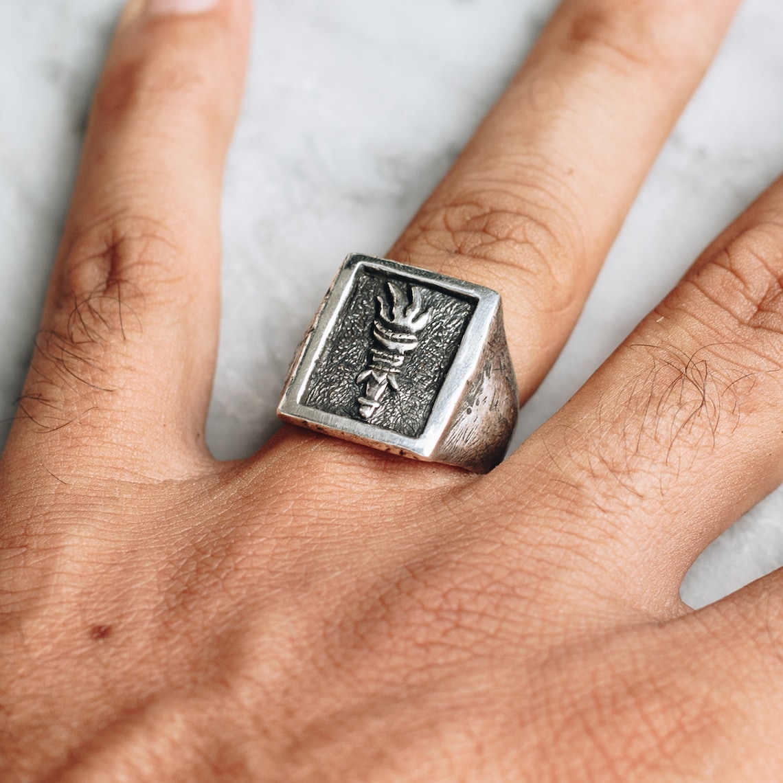 Enlightenment Torch Ring Sterling Silver Patriotic Jewelry | Etsy