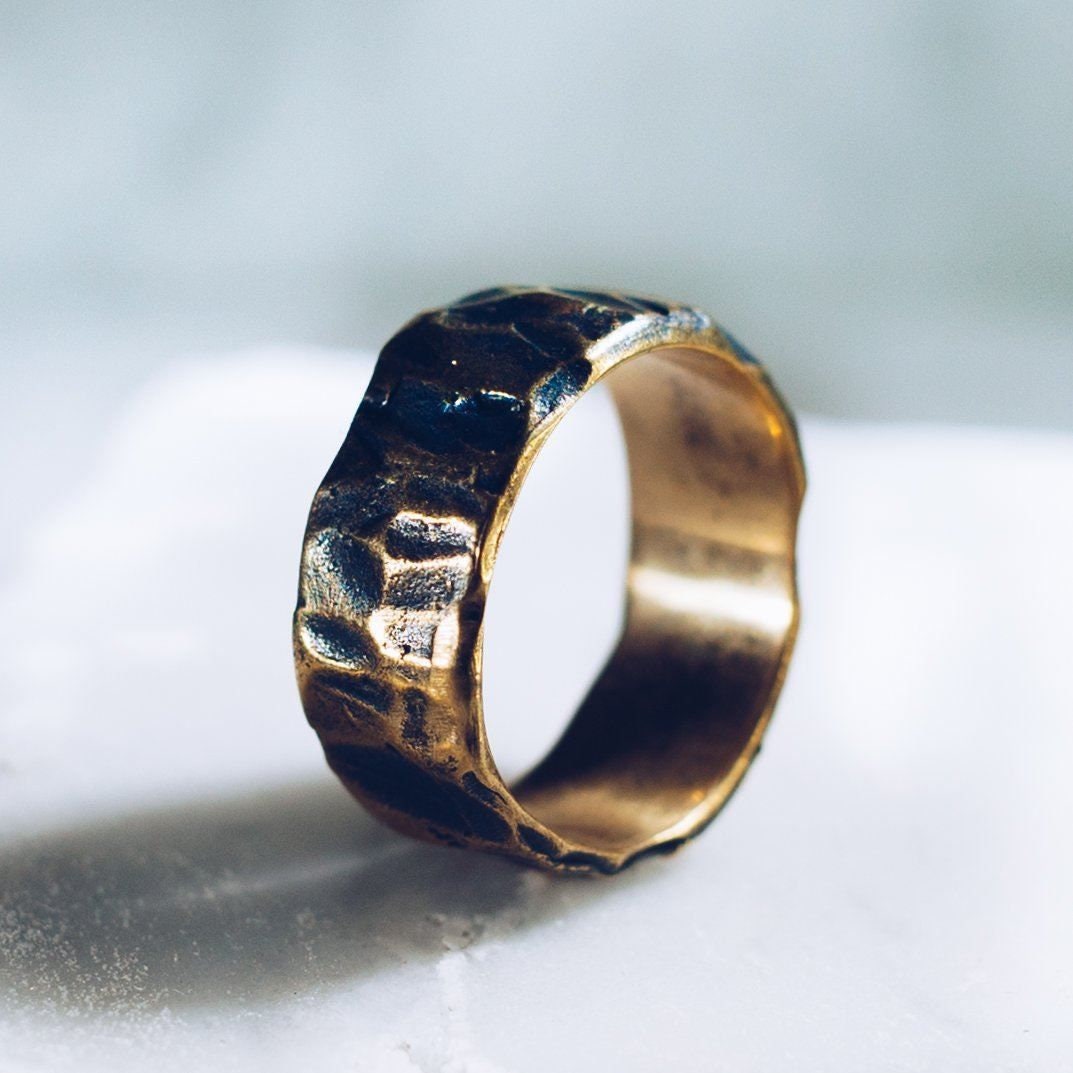 Rustic Brass Band Ring Rugged Ring for Men Women Band Rings - Etsy