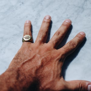 Crown Ring Gold Brass Pinky Ring, Sun Rise Ring, Ring With Crown, Sun ...