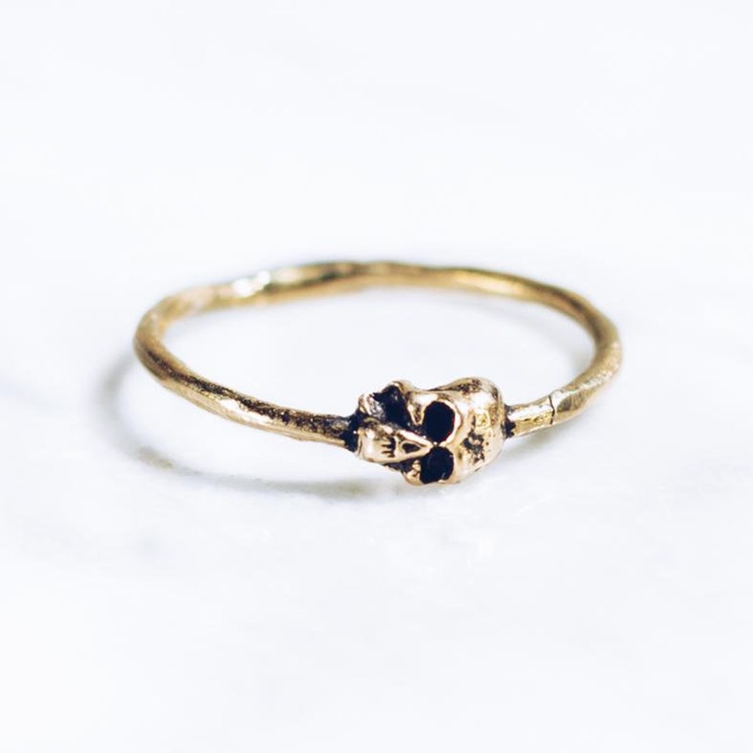 Skull Ring Women Gold Brass Skull Ring Cool Rings for - Etsy