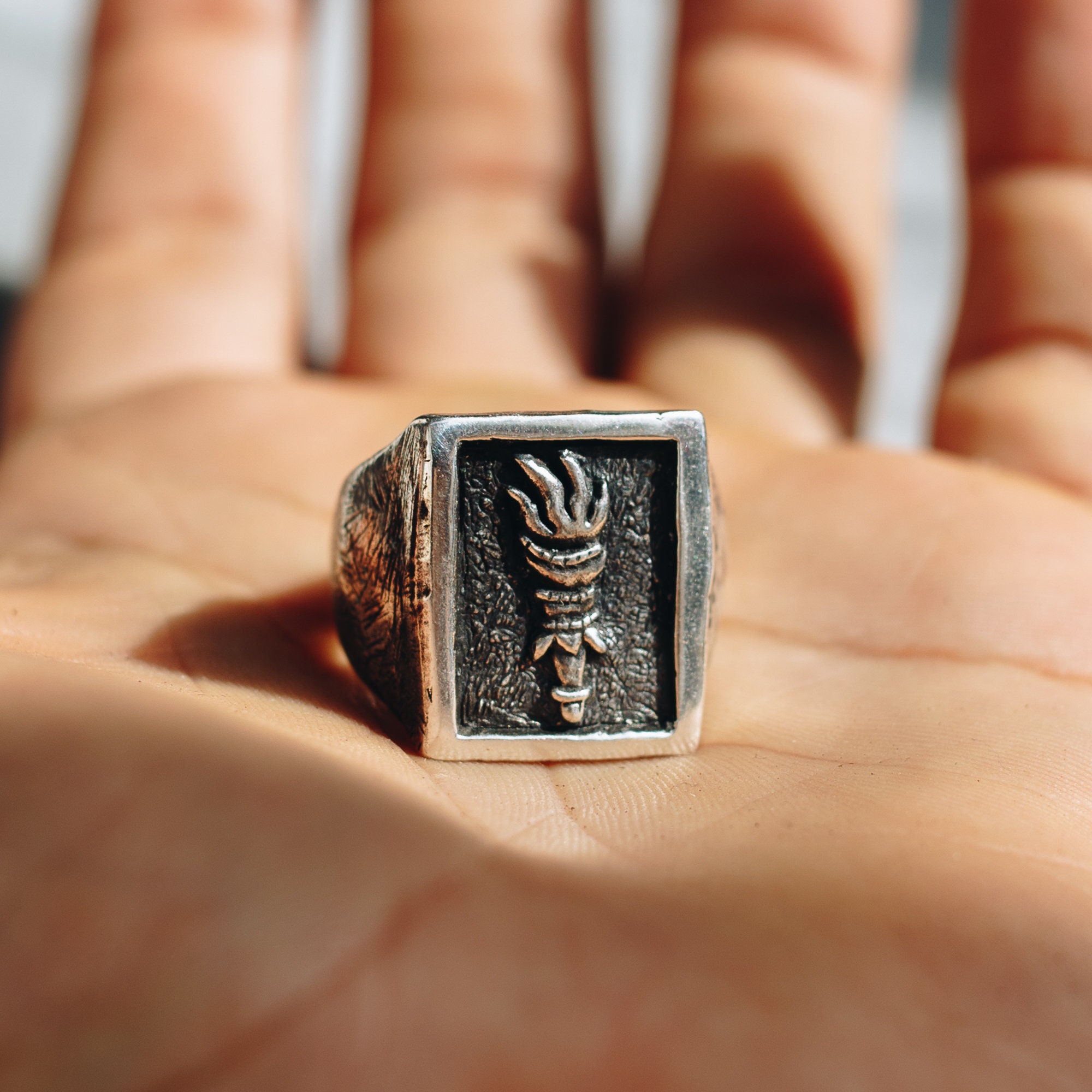 Enlightenment Torch Ring Sterling Silver Patriotic Jewelry | Etsy