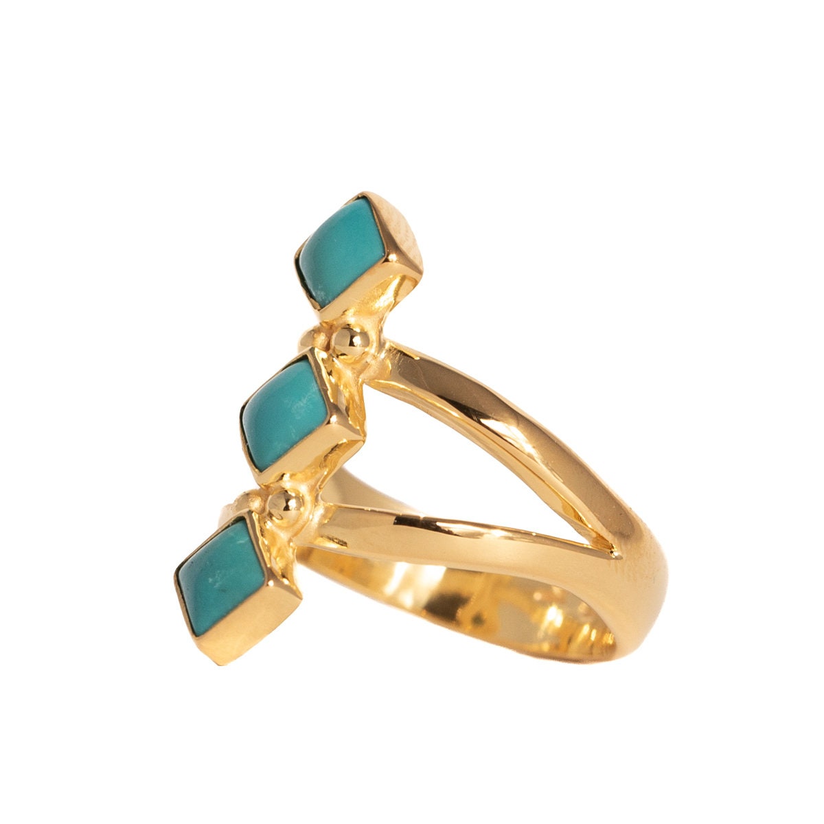 Turquoise Ring Gold 24K Gold Plated Turquoise Jewelry Gold | Etsy