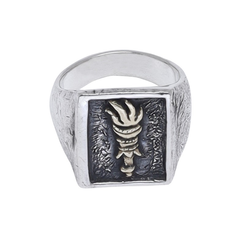 Enlightenment Torch Ring Sterling Silver - Patriotic Jewelry - Statue ...