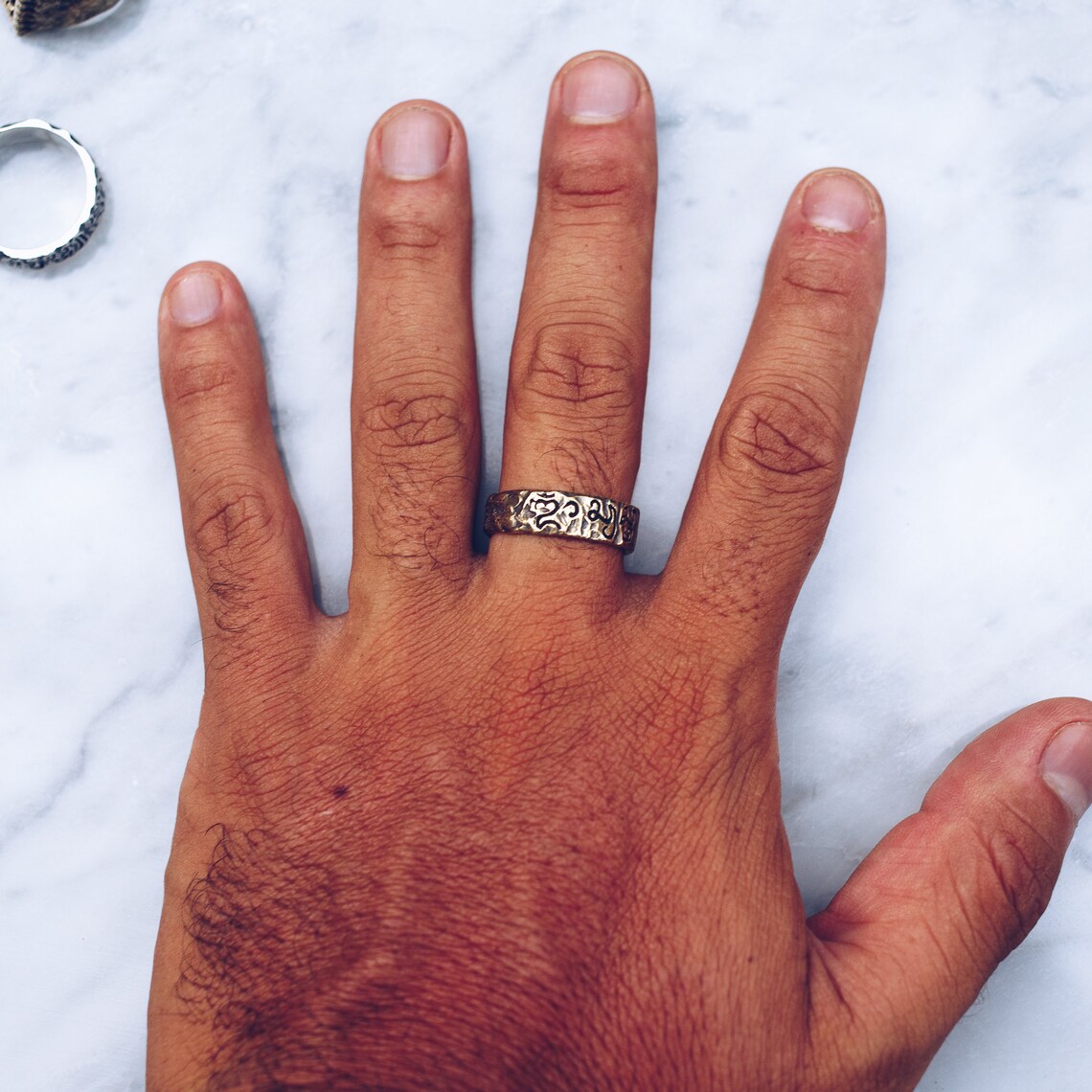 Indonesian Ring Balinese Gold Brass Band Ring Mens Pinky | Etsy