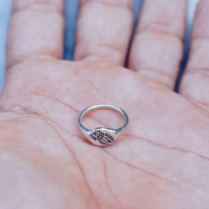 Mini Silver Knife Ring Engraved Dagger Jewelry Pinky Ring - Etsy