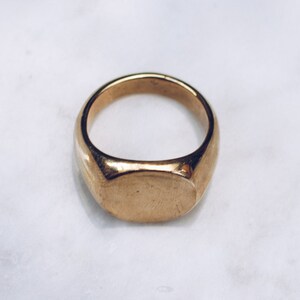 Minimalist Mens Gold Ring | Flat Top Ring, Mens Brass Ring, Gold Ring Men and Women - Etsy