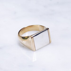 Mixed Metal Ring Flat Top for Men and Women | Gold Brass Sterling ...