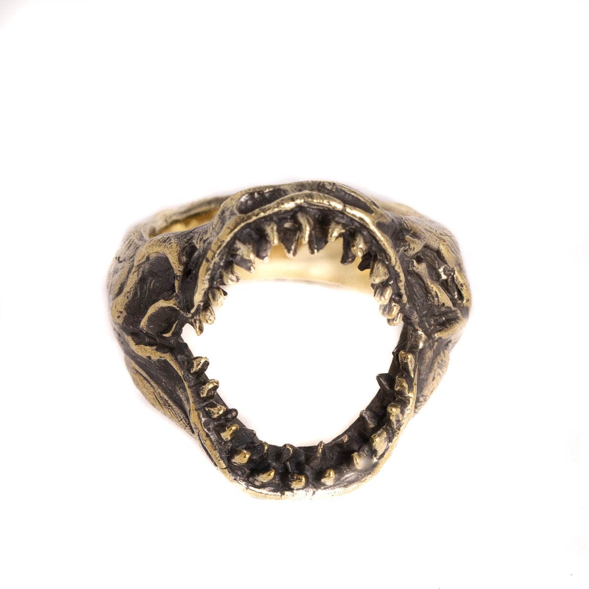 Shark Bite Ring Brass Vintage Shark Jaw Style Rings Hand | Etsy
