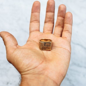 Nothing is Permanent Brass Ring for Men and Women Square Flat Top Ring With Words, Esoteric ...