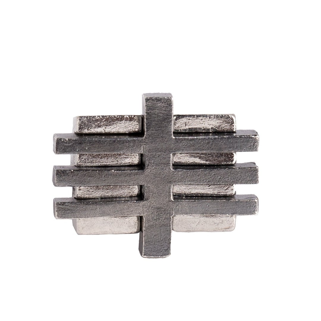 Post Human Silver Heavy Metal Rings for Men, Industrial, Abstract Rings ...