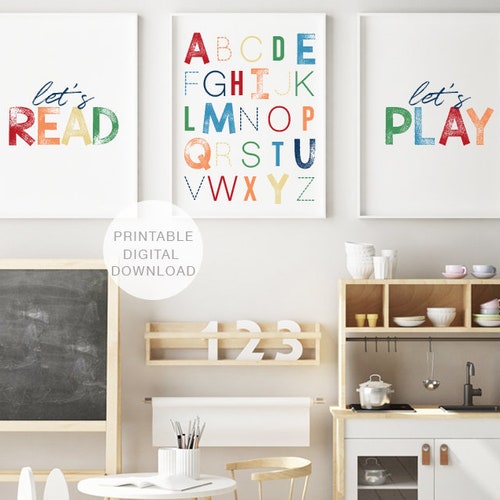 Alphabet Poster Printable Wall Art ABC Poster Alphabet - Etsy