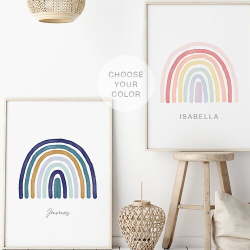 Custom Name Rainbow Art Print Printable Wall Art Rainbow - Etsy