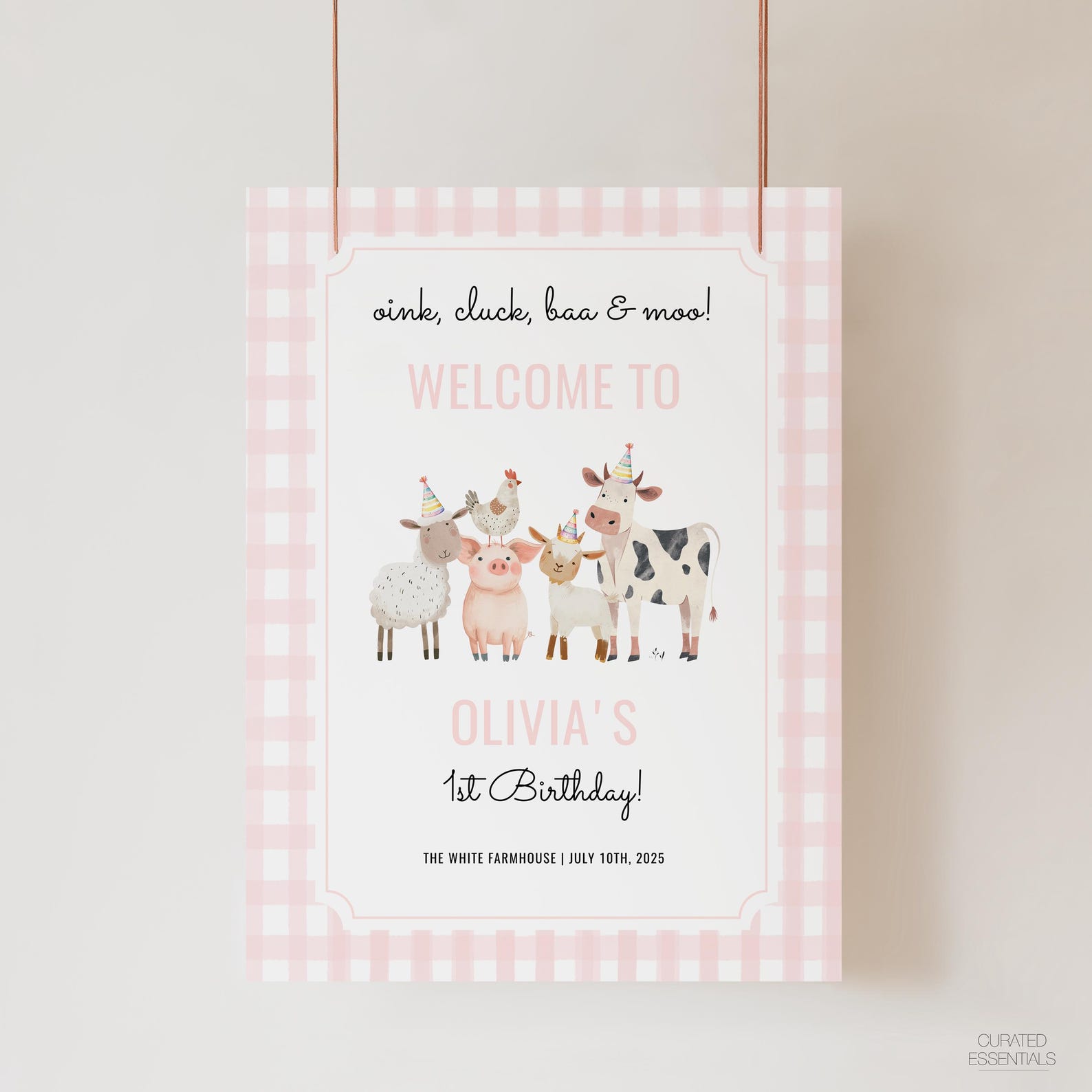 Editable Farm Animals Birthday Invitation, Oink Cluck Baa Moo Barnyard ...