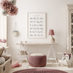 Alphabet Poster, Handwriting Chart Print, Printable Educational Wall ...