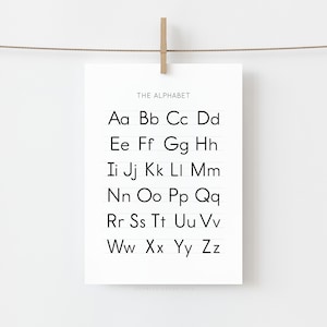 Alphabet Poster, Handwriting Chart Print, Printable Educational Wall ...