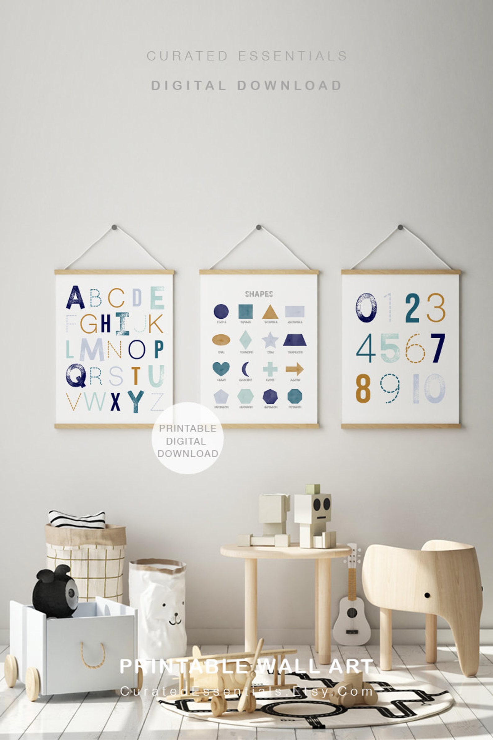 Playroom Wall Decor Educational Posters Set of 3 Prints - Etsy