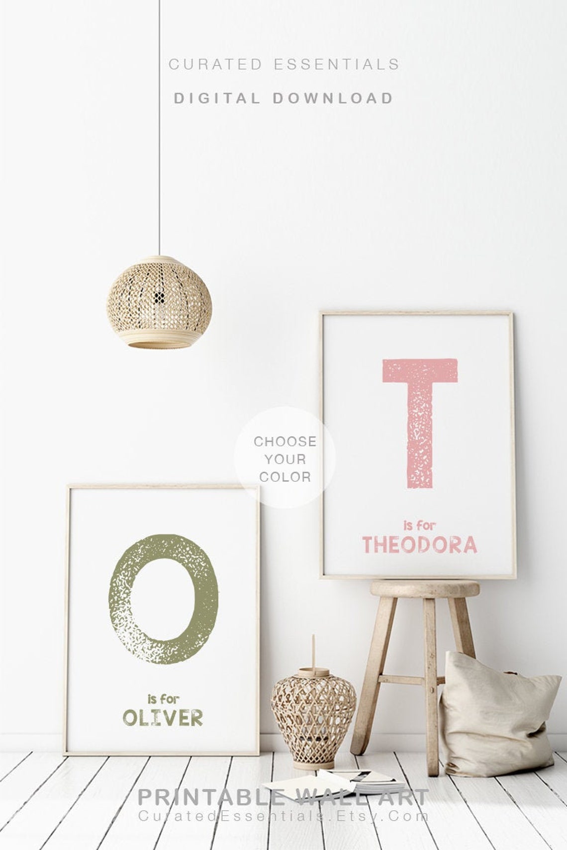 Custom Color Name Print, Choose Your Color Printable Name Art, Nursery ...