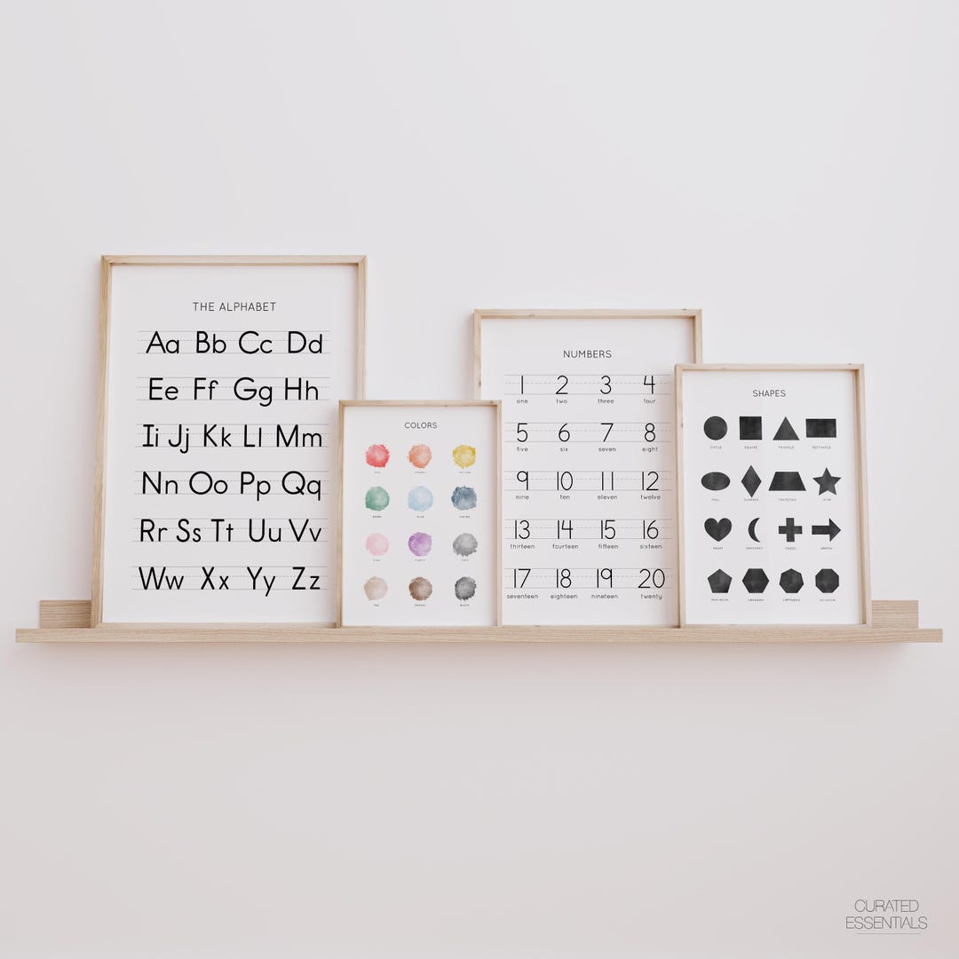 Handwriting Alphabet Chart for Kids, Educational Poster Set of 4 ...