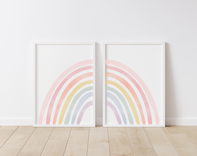Rainbow Duck Print - Colourful Rubber Duck Wall Art | Printable Nursery ...