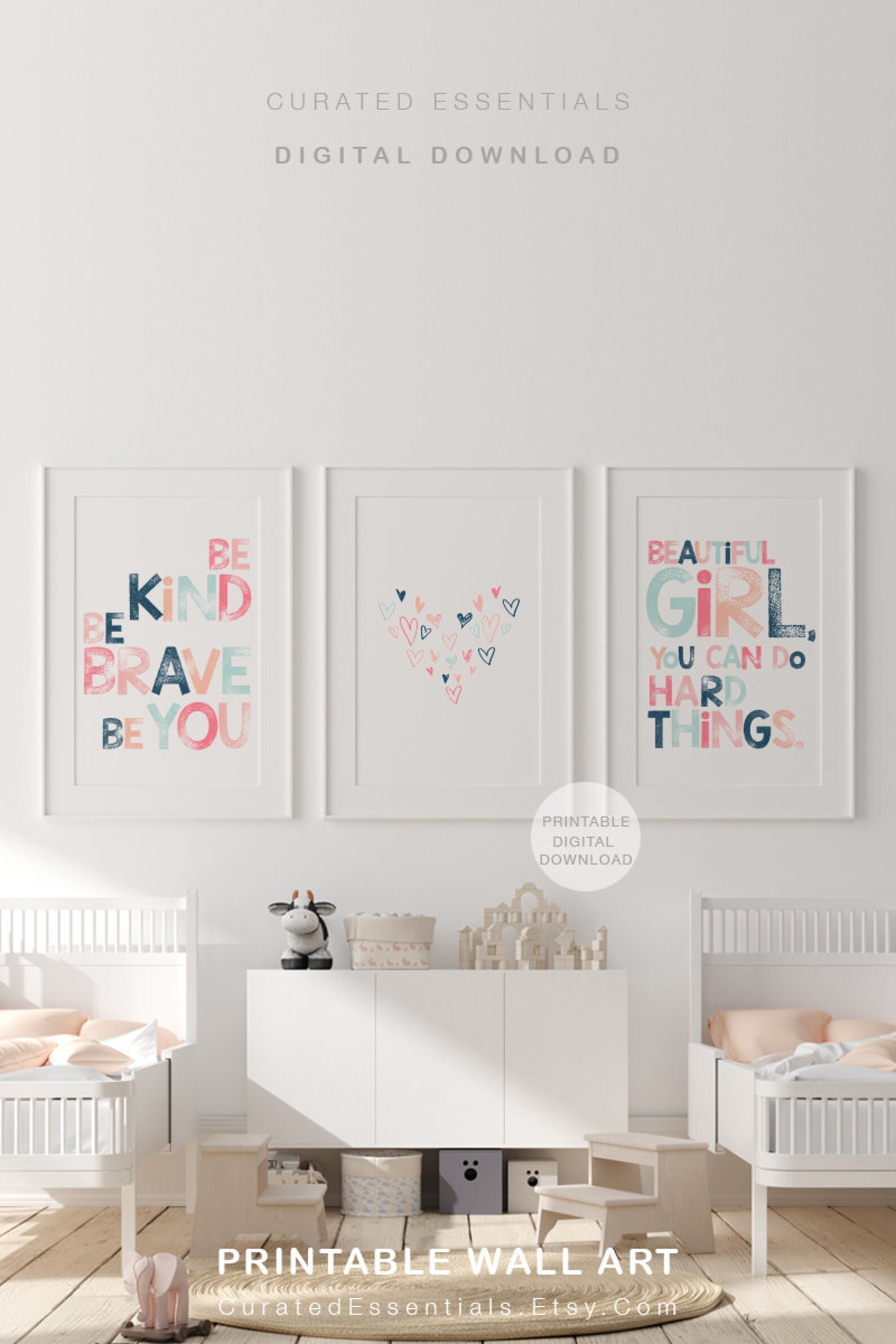 Set of 3 Girls Printables, Empowering Prints for Girls, Girls Bedroom ...