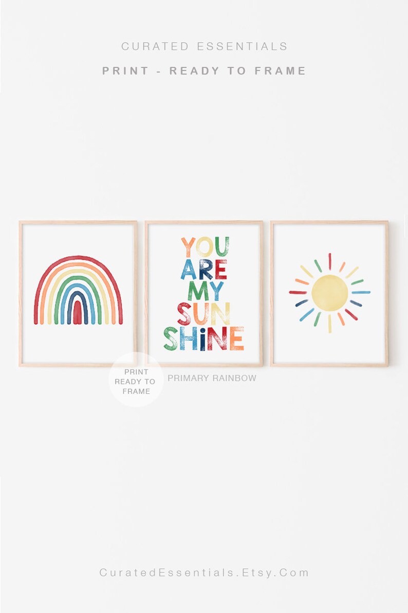 You Are My Sunshine Set of 3 Nursery Prints Mailed Prints - Etsy