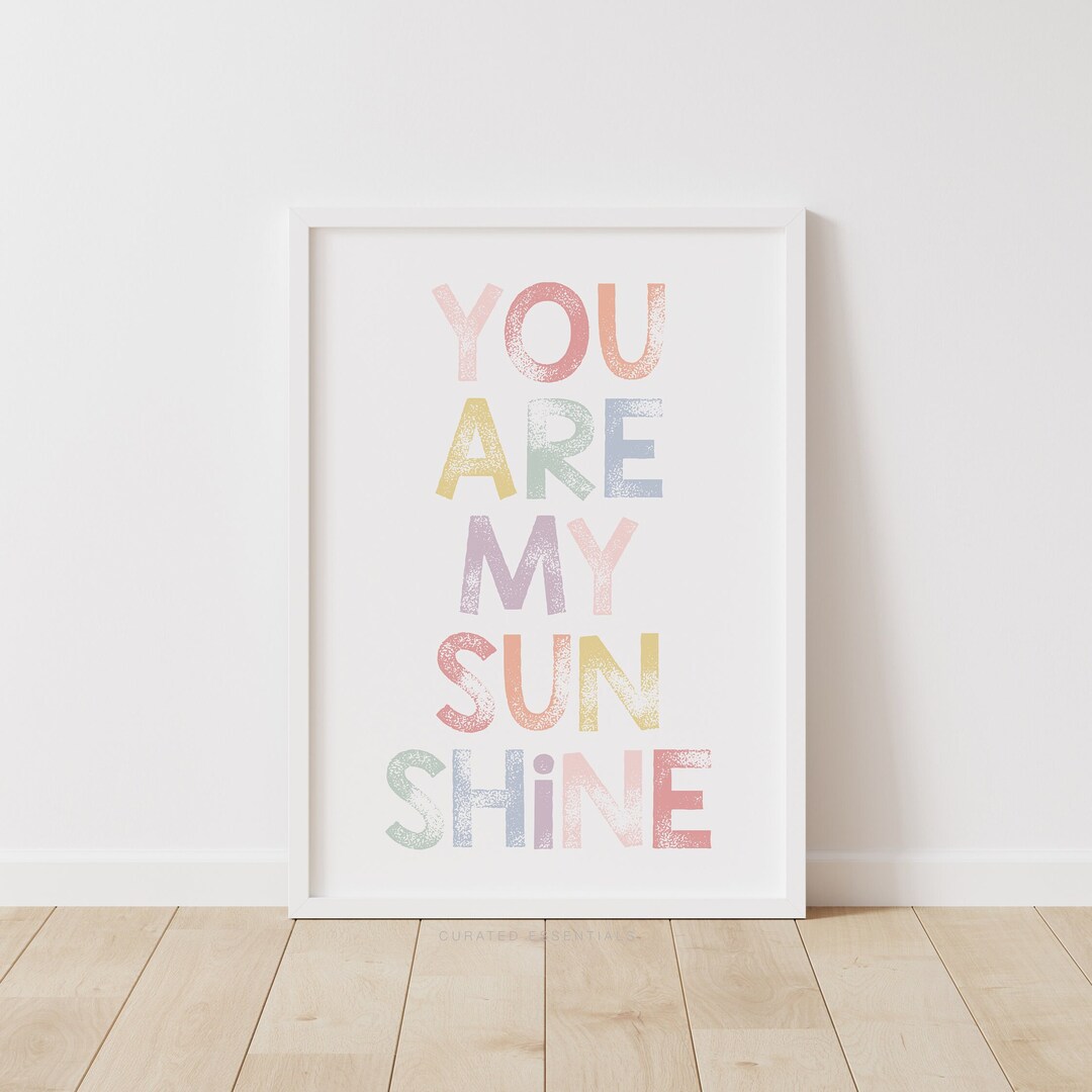 You Are My Sunshine Print, Rainbow Nursery Decor, PRINTABLE Wall Art ...