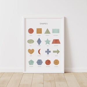 Earthy Neutral Educational PRINTABLE Wall Art Set of 6, Kids Room Decor ...