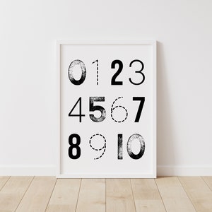 Black and White Alphabet and Numbers Set of 2 Prints - Etsy
