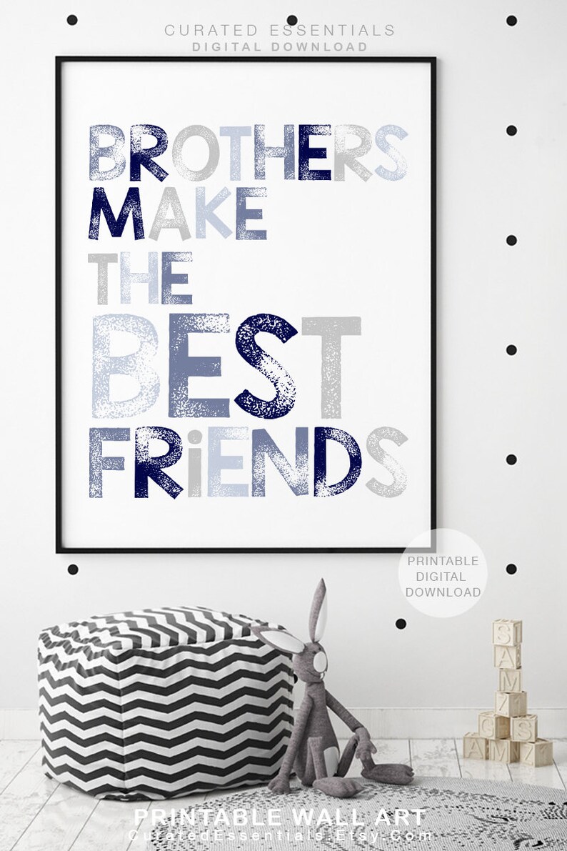 Brothers Make the Best Friends Print Printable Wall Art Boys - Etsy