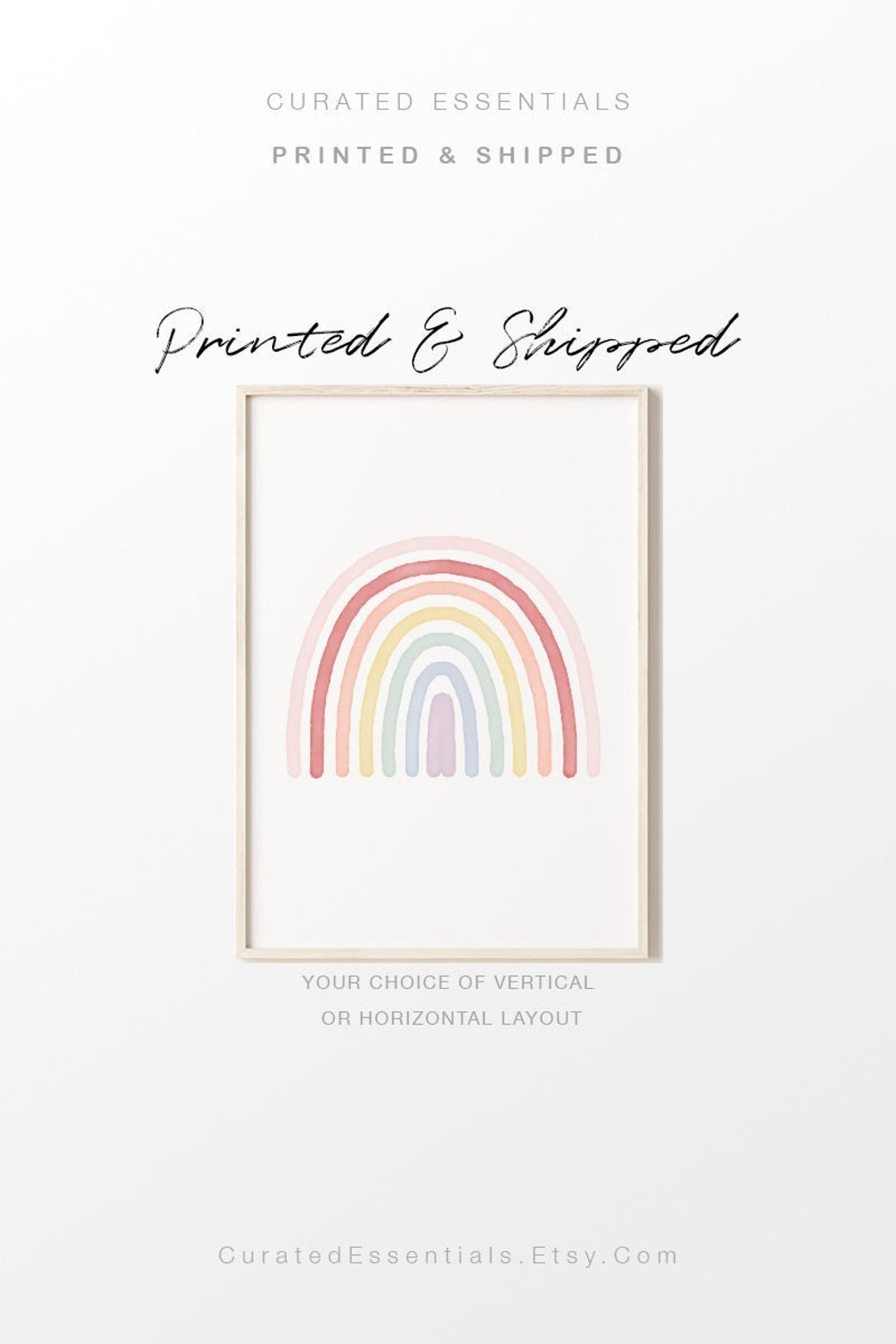 Rainbow Poster Print, Vertical or Horizontal Layout, Ready to Frame ...
