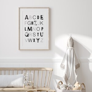 Black and White Alphabet Poster, Monochrome Alphabet PRINTABLE ...