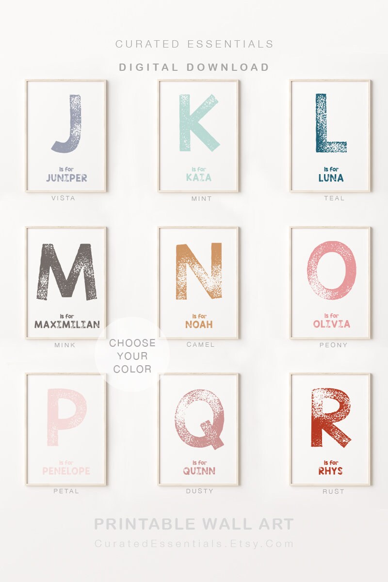 Custom Color Name Print, Choose Your Color Printable Name Art, Nursery ...