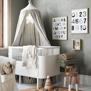 Black and White Alphabet and Numbers Set of 2 Prints, Printable Wall ...