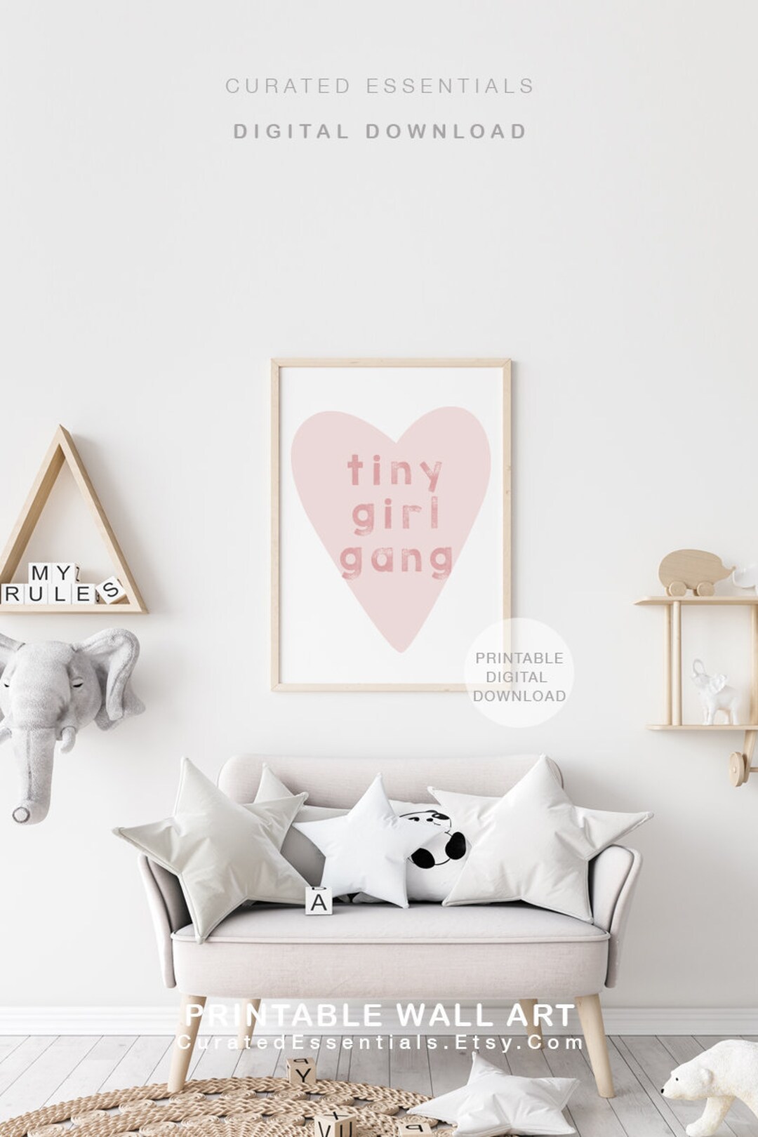 Tiny Girl Gang Print, Printable Wall Art, Sister Prints, Girls Wall Art ...