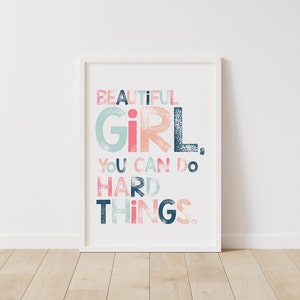 Set of 6 Girls Pink Empowering Prints, Printable Inspirational Wall Art ...